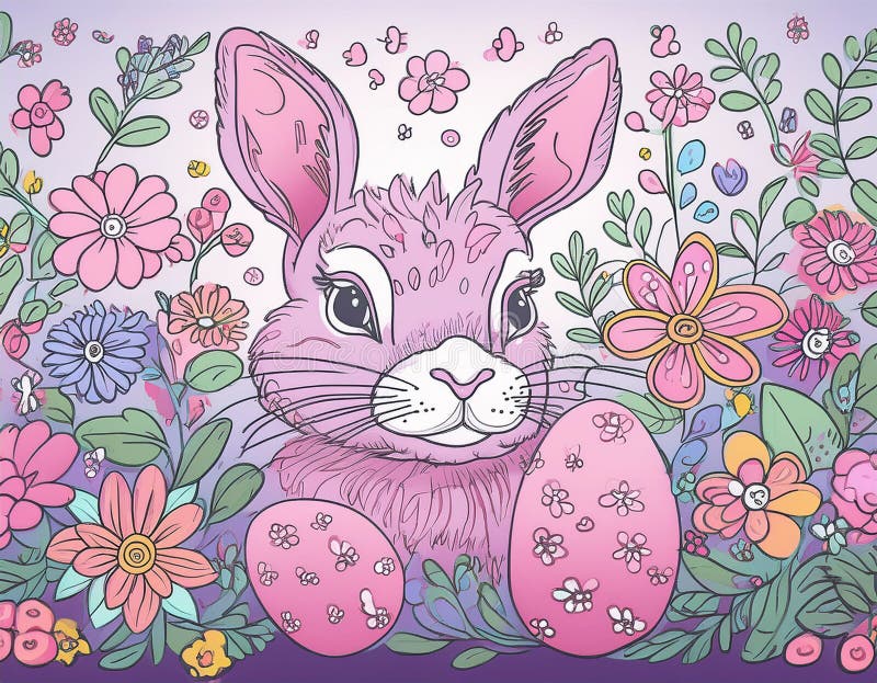 Easter Bunny Cute Spring Design Stock Photo - Image of generated ...