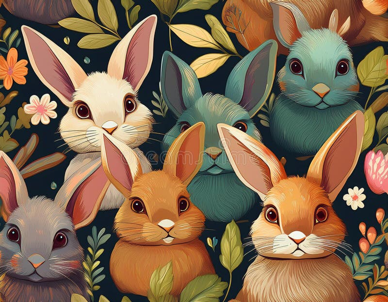 Easter Bunny Cute Spring Design Stock Image - Image of drawing, element ...