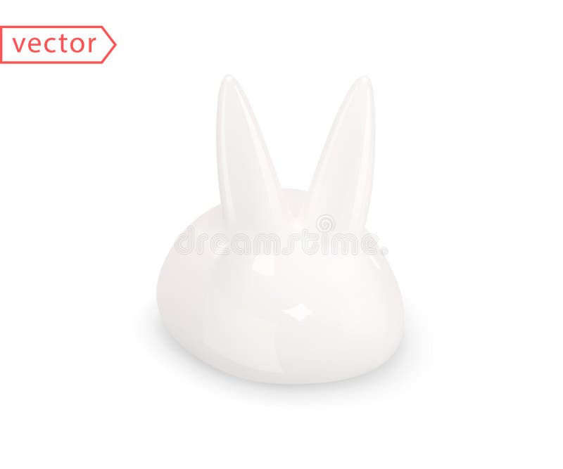 Easter Bunny. 3D Illustration of a Cute White Rabbit Figurine. Design ...