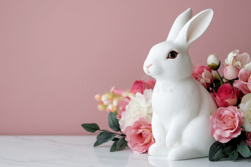 Easter Bunny Decoration, Easter Bunny Statue Surrounded by Colorful ...