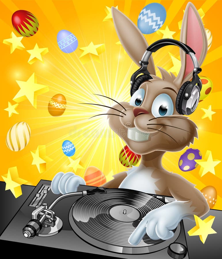 Easter Bunny DJ stock vector. Illustration of club, flyer - 49820215