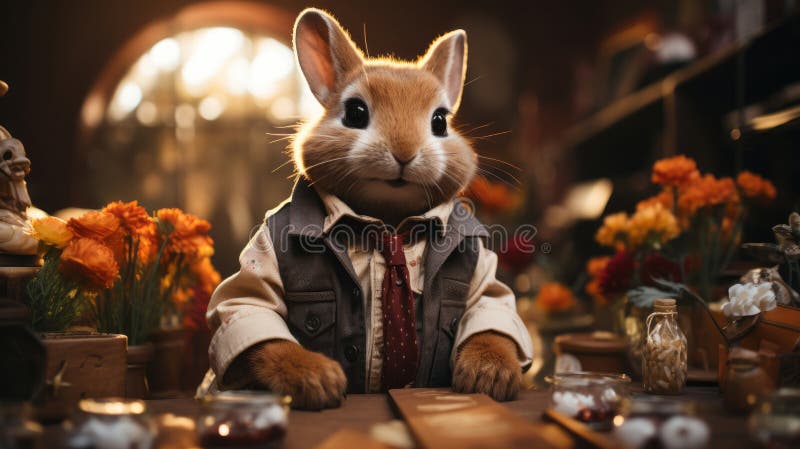 Easter Bunny Driving Vintage Car Close-up. Generative AI. Stock ...