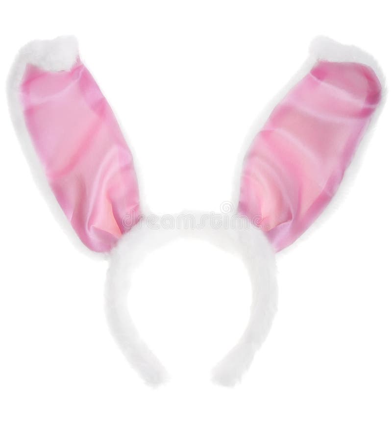 Easter Pink Bunny Ears Isolated on White Stock Image - Image of ...