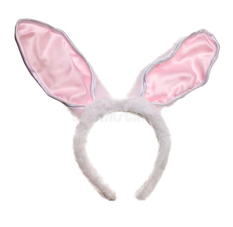 Easter Pink Bunny Ears Isolated on White Stock Image - Image of ...
