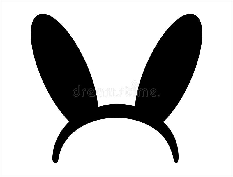 Easter Bunny Ears Silhouette Vector Art White Background Stock Vector ...