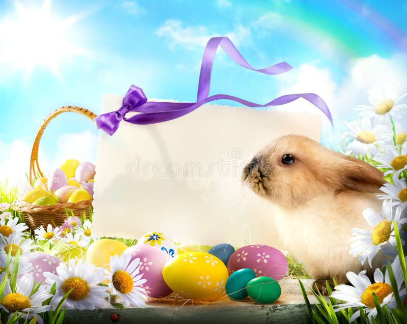 Easter Bunny and Easter Eggs Stock Image - Image of bunny, design: 29468783