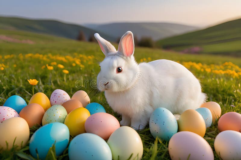 Easter Bunny and Easter Eggs, a Delightful Array of Easter Bunnies with ...