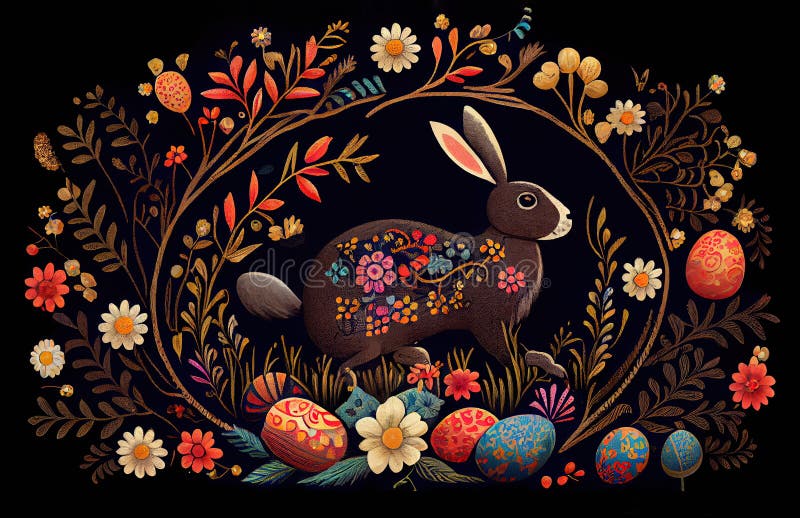 Folk Happy Easter Eggs Stock Illustrations – 1,068 Folk Happy Easter ...