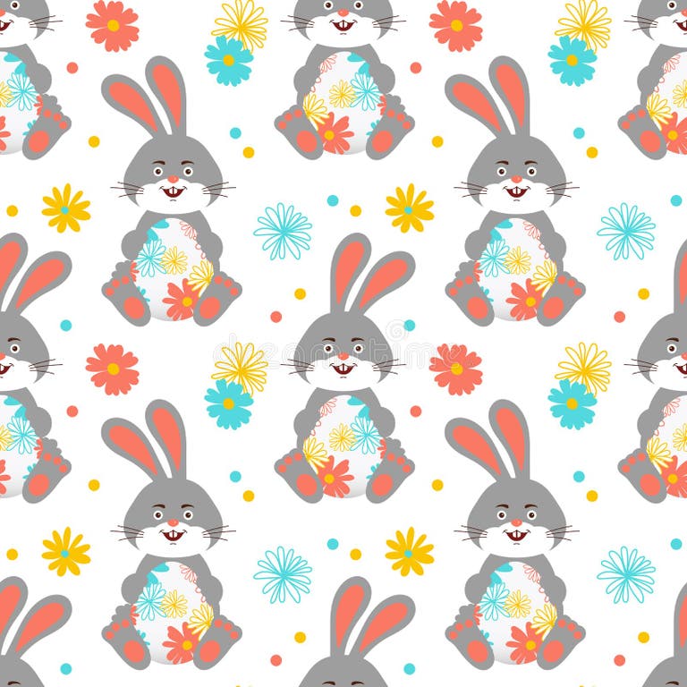 Seamless Rabbit Vector Wallpaper Stock Illustrations – 16,898 Seamless ...