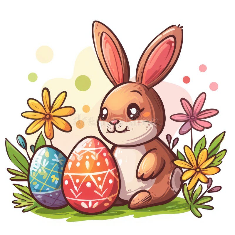 Easter bunny and egg stock illustration. Illustration of easter - 306552611