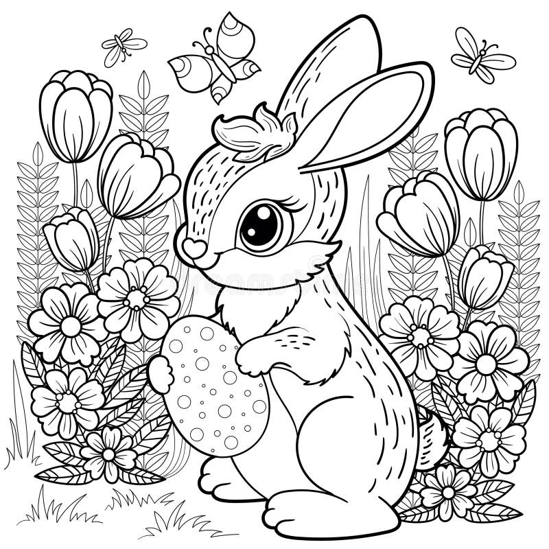 Easter Black And White Clip Art Black White Happy Easter Vector Stock