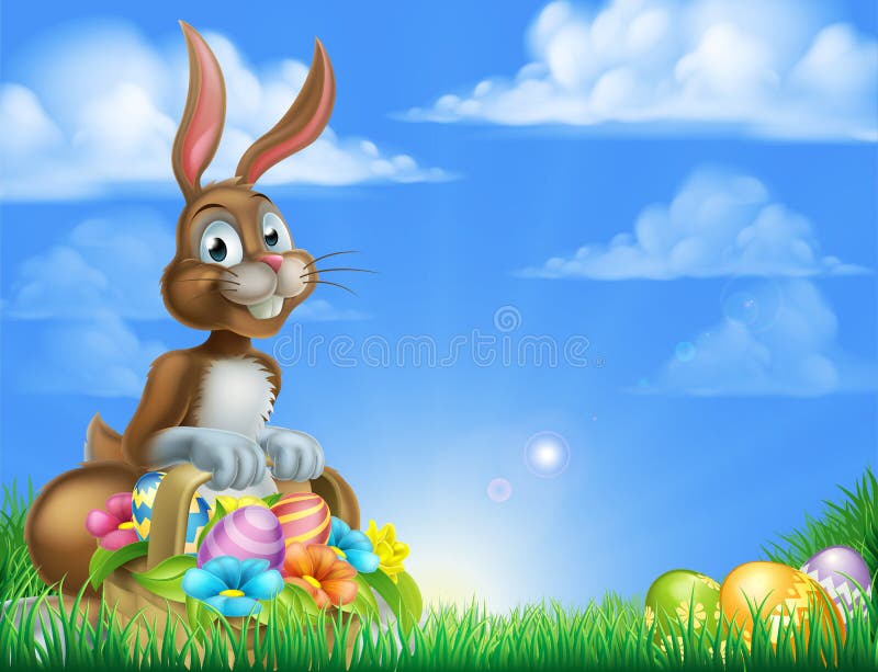 Easter Bunny Egg Hunt stock vector. Illustration of drawing - 64473404