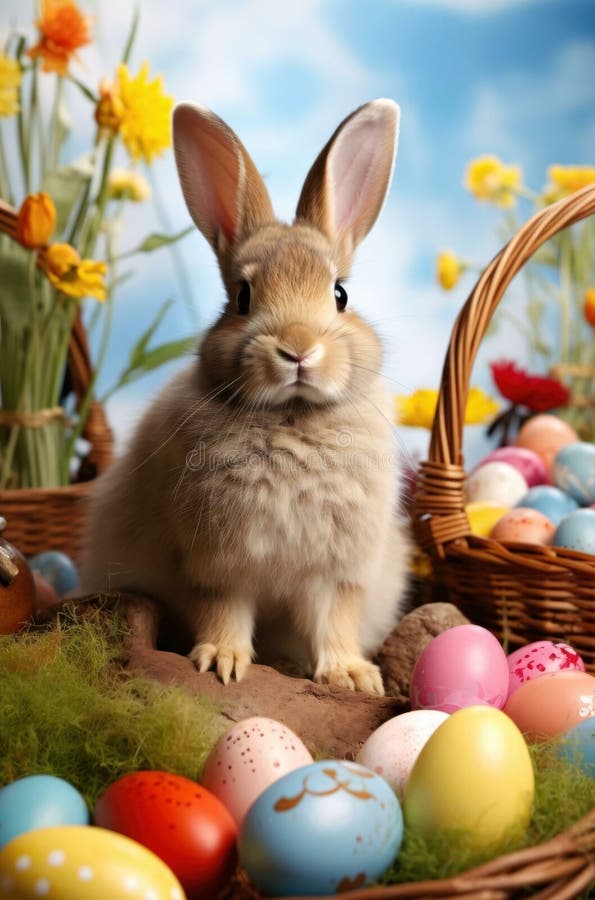 Easter Bunny with Easter Eggs Easter Bunny and Eggs Easter Bunny and ...