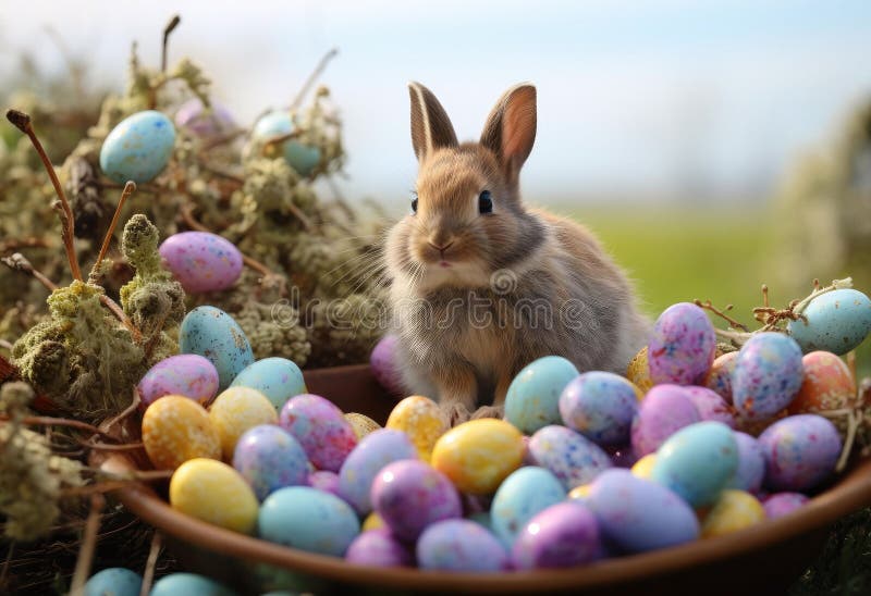 Easter Bunny with Easter Eggs Easter Bunny and Easter Eggs Easter Bunny ...