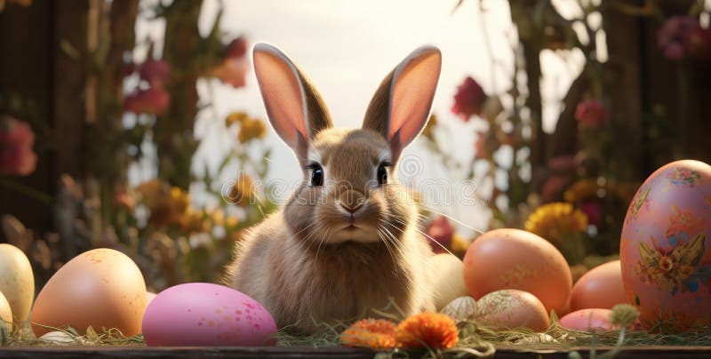 Easter Bunny with Easter Eggs Easter Bunny with Eggs Easter Bunny and ...