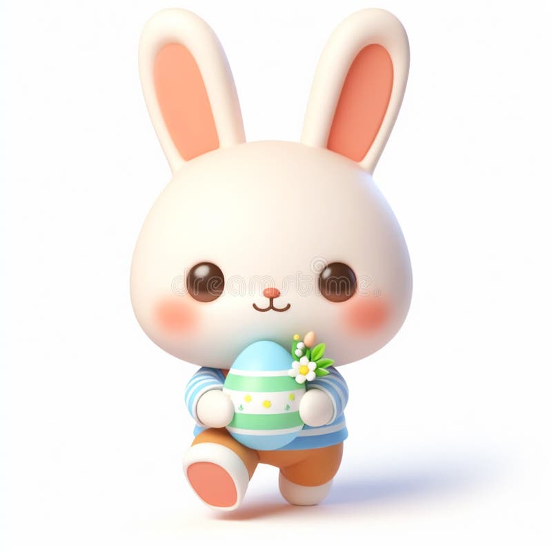 Easter Bunny with Easter Eggs. AI Generated Stock Illustration ...