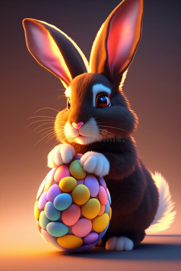 Easter Bunny with Eggs AI Generated Using Generative AI Stock ...