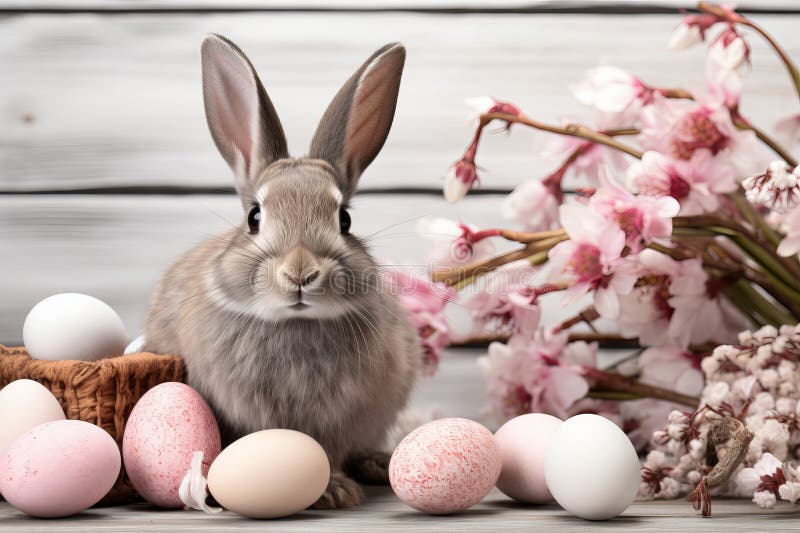 Easter Bunny and Eggs in a Beautiful Setting, Perfect for Celebrating ...