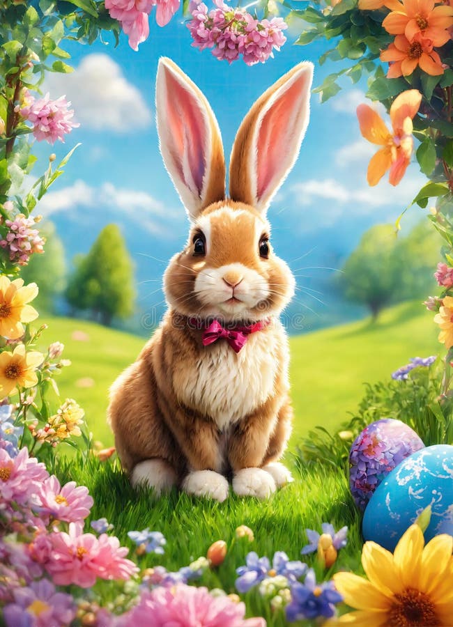 Easter Bunny, Easter Eggs, Decorating. Easter Abstract Blurred ...