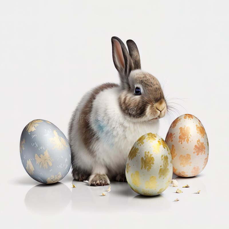 Easter Bunny with Eggs stock illustration. Illustration of easter ...