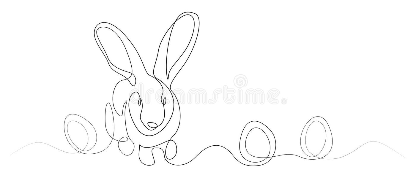 Easter Bunny Line Drawing Stock Illustrations – 12,410 Easter Bunny ...