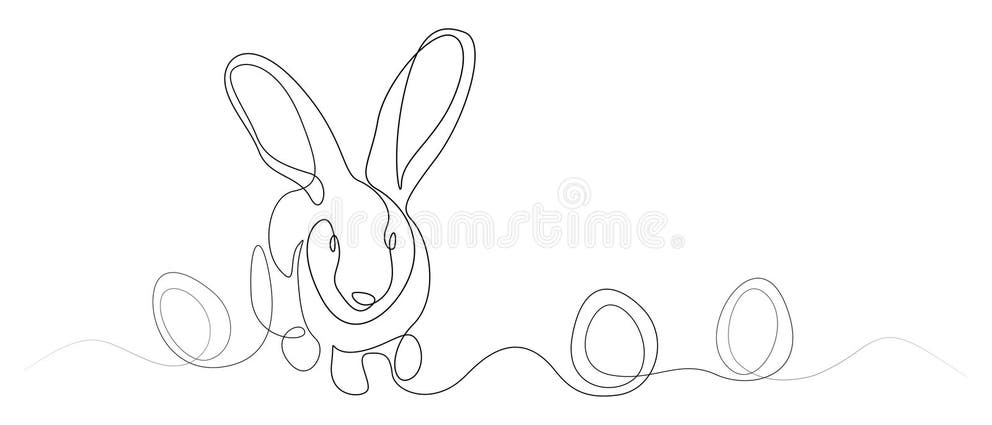 Easter Bunny Line Drawing Stock Illustrations – 11,598 Easter Bunny ...