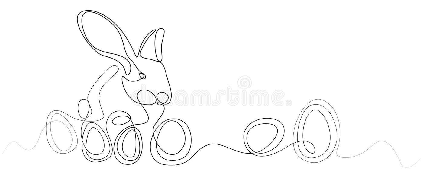 Easter Bunny Line Drawing Stock Illustrations – 13,381 Easter Bunny ...