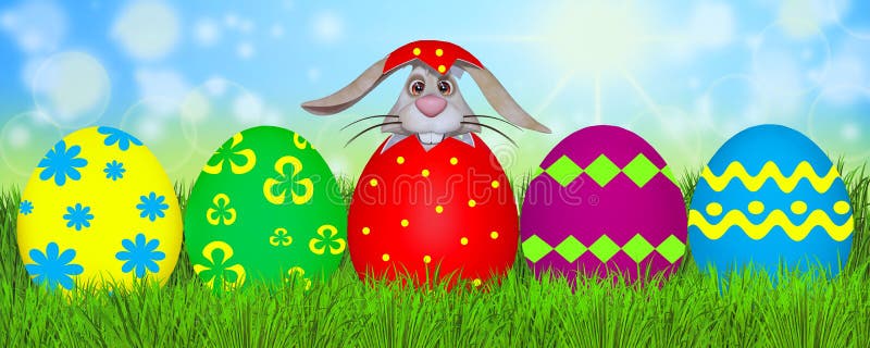 Easter Bunny Playing Football Stock Illustration - Illustration of ...