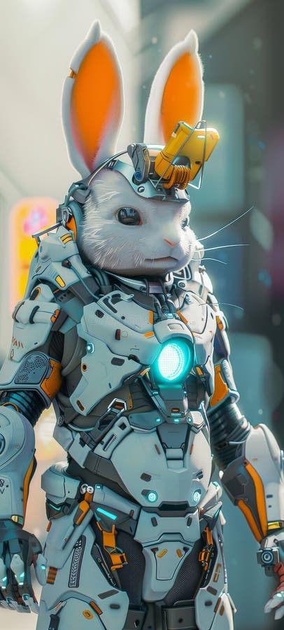 Easter Bunny in Exoskeleton Armor Hosting a Drone Led Egg Hunt in a ...