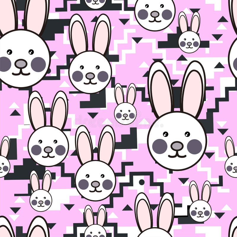 Easter Bunny Fashion Texture Seamless Stock Illustration - Illustration ...