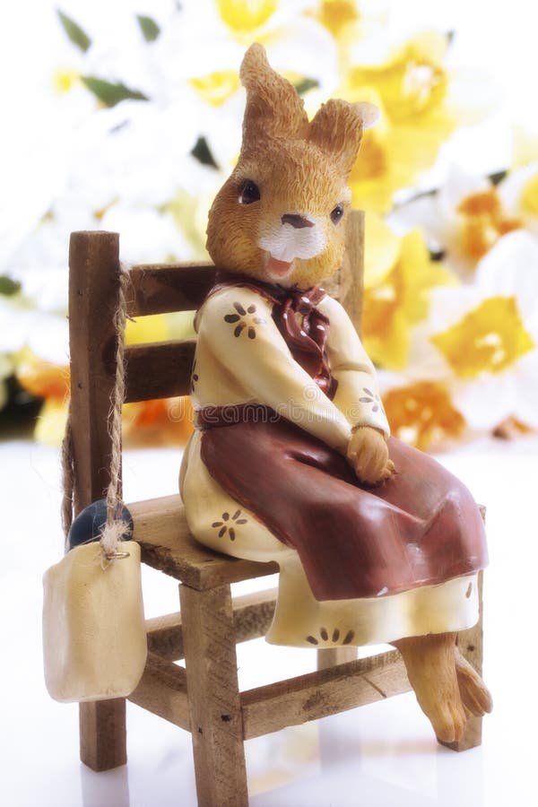 Easter bunny figurine stock photo. Image of chair, celebration - 50495630