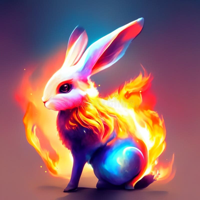Easter Bunny in the Fire. Vector Illustration for Your Design Stock ...