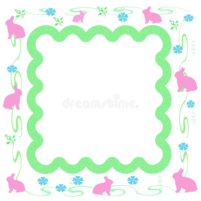 Easter bunny frame stock illustration. Illustration of pink - 3956124