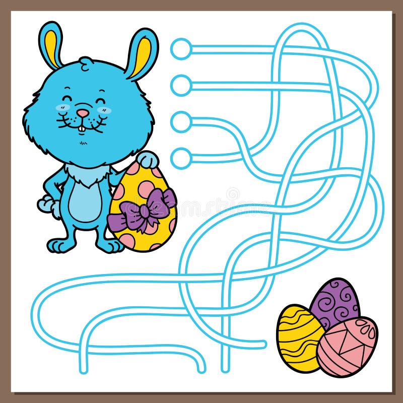 Easter bunny game. stock vector. Illustration of brainteaser - 49871426