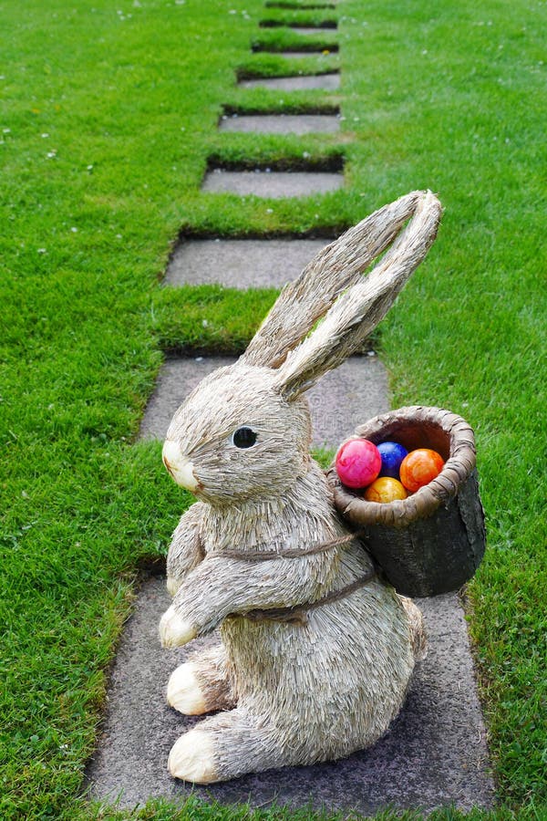 Easter bunny stock image. Image of animal, basket, grass - 66988075