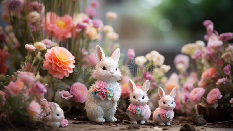 Easter Bunny in the Garden Easter Bunny and Eggs Easter Bunny and ...