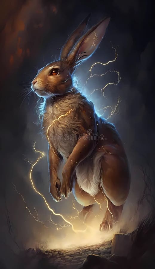 Bunny lightning logo stock vector. Illustration of holiday - 223620909