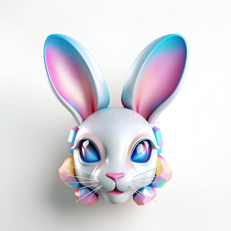 Easter Bunny Head on a White Background. Minimalism Stock Illustration ...