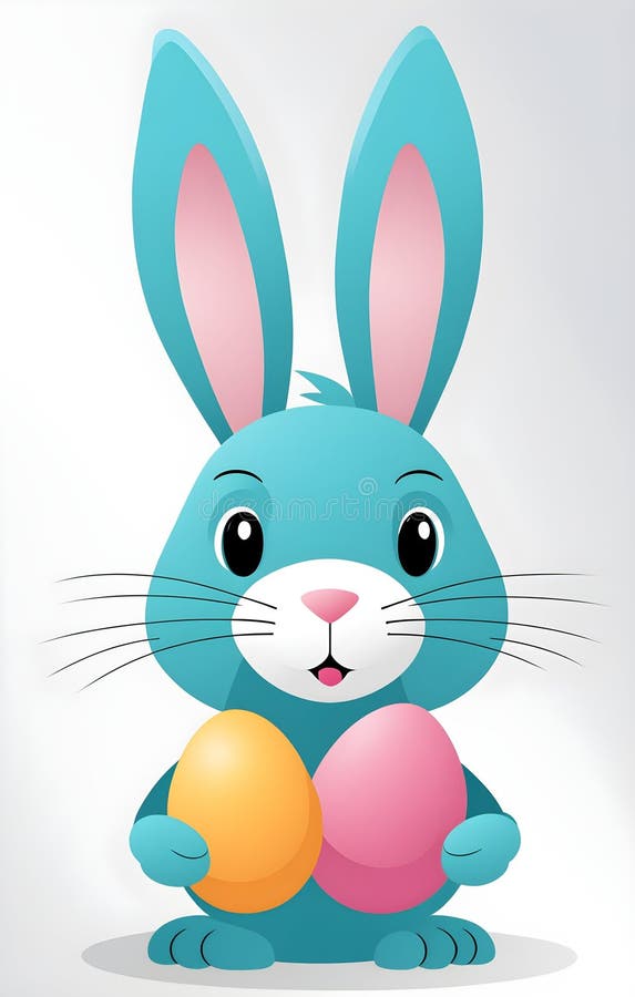 Easter Bunny with Eggs. Illustration of a Cute Rabbit. Stock ...