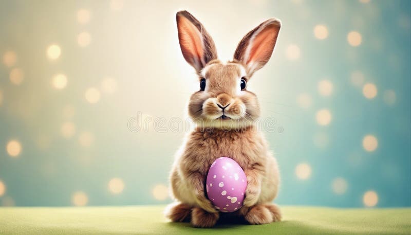 Easter Bunny. Easter Holiday Card. Magic Scene with Bunny and Easter ...