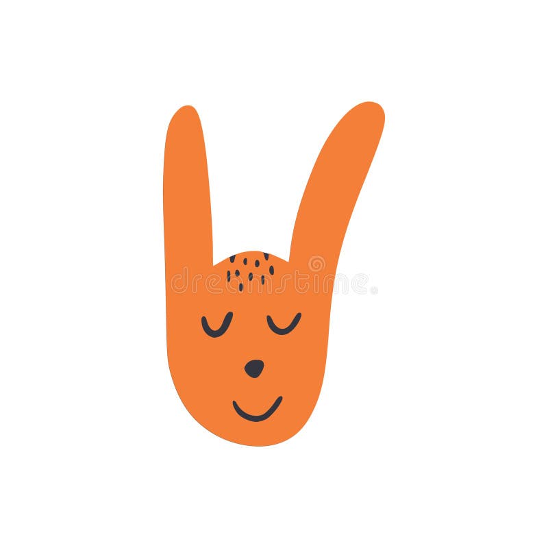 Easter Bunny Icon in Flat Cartoon Style - Vector Illustration Stock ...