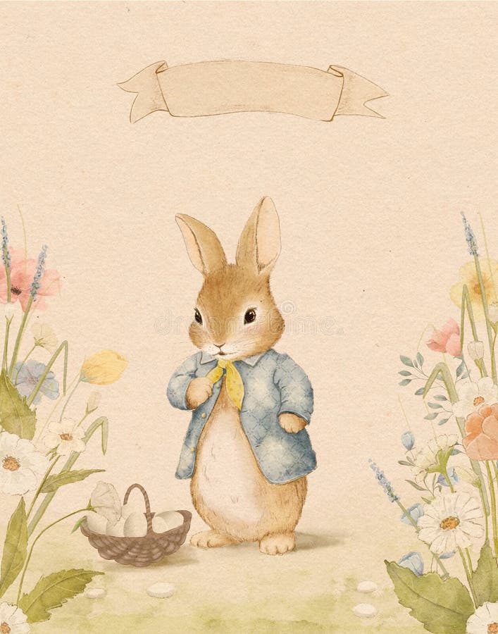 Easter Bunny Illustration Adorable Bunny for Easter Design Stock ...