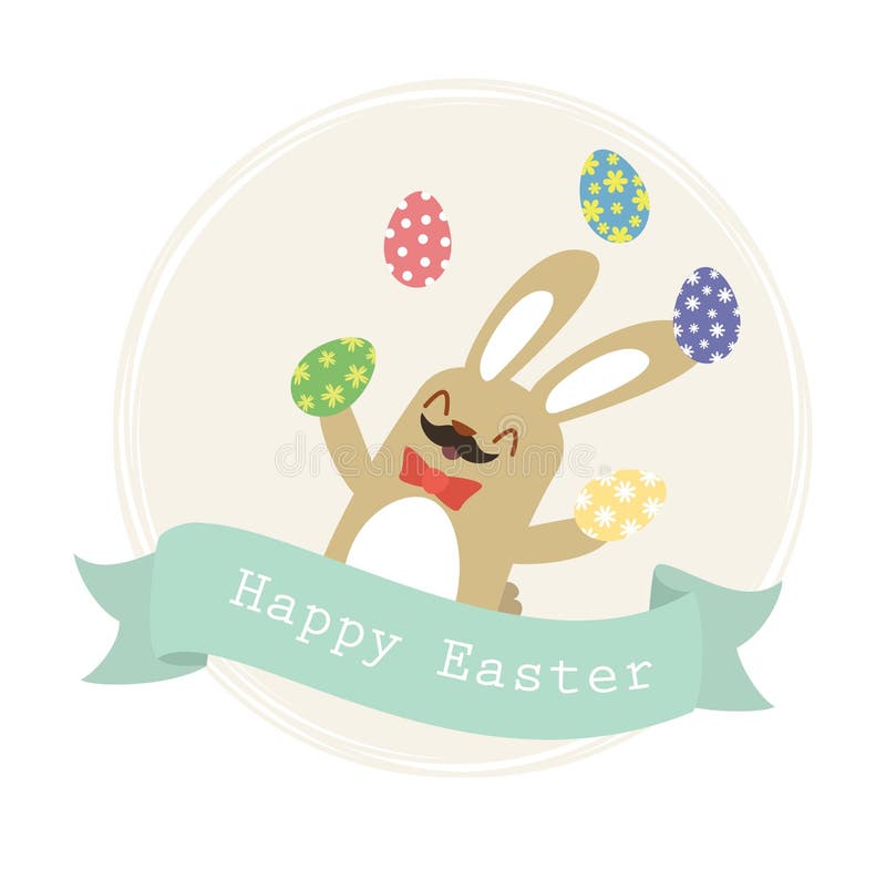 Bunny Juggling Easter Eggs - Includes Clipping Path Stock Illustration ...