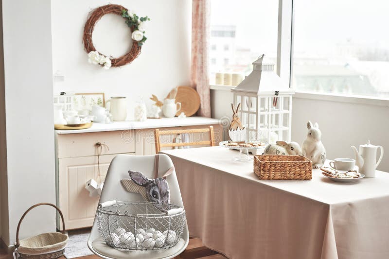 Easter Bunny. Kitchen Table Decor Stock Image - Image of decoration ...