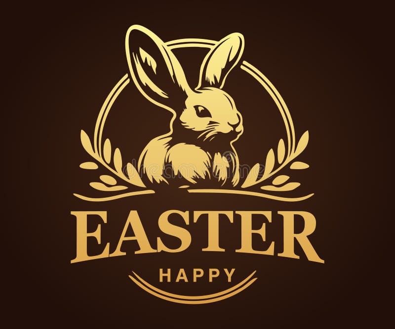Easter Bunny Logo Template. Cute Rabbit Vector Illustration Stock ...