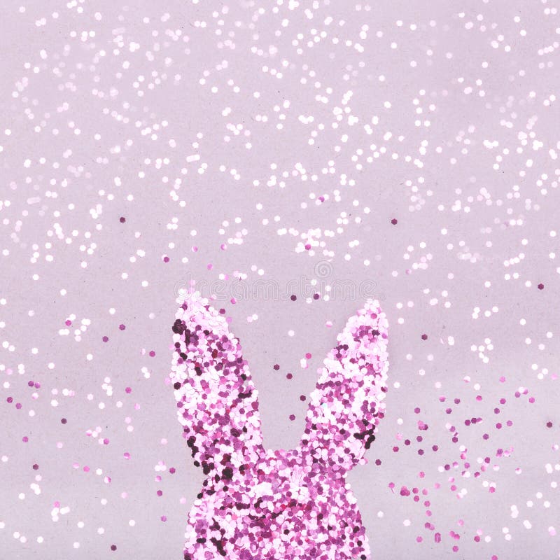 Easter Bunny Made of Pink Glitter Stock Photo - Image of bunny, design ...