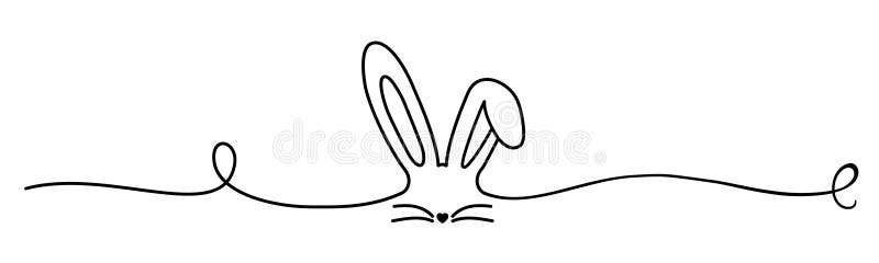 Easter Bunny in One Continuous Line, Easter Decoration Stock Vector ...