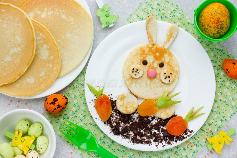 Easter Bunny Pancakes Creative Idea for Kids Easter Breakfast Stock ...