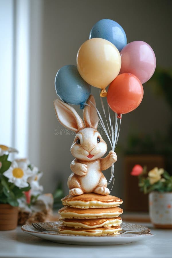 Easter Bunny Pancakes stock photo. Image of pancake - 363445474