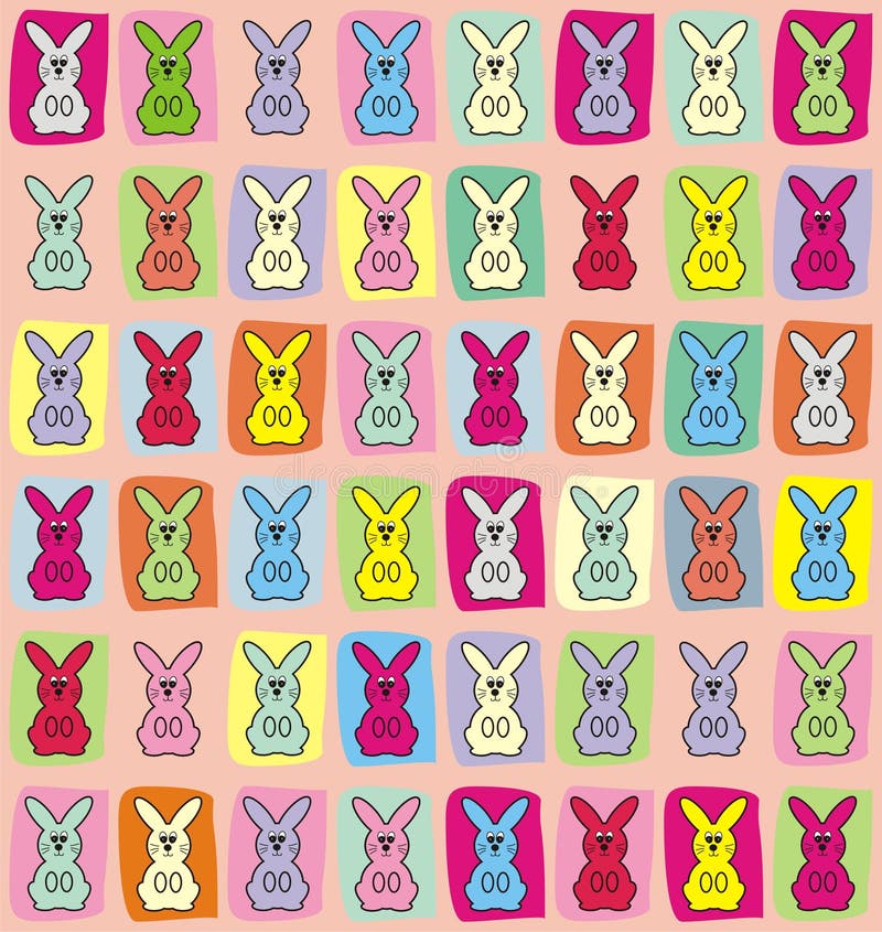 Easter Bunny Pattern Background Stock Vector - Illustration of insect ...